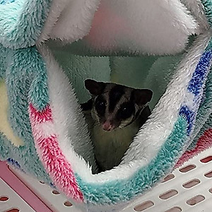 WODMB Small Pet Hammock Hanging Beds Cage Small Animal Hammock Comfortable Double-Layer Plush Cotton Hanging Cage (Color : A, Size : S Code)