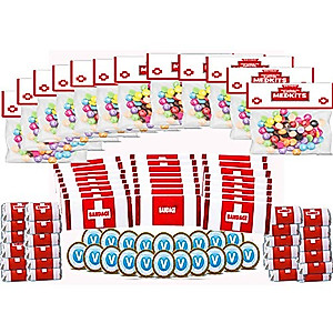 96 Pack Game Party Supplies Party Candy Decorations, 48 Pack Candy and Chocolate Bar Wrappers(2 Size), 12 Set of Candy Bags, 12 Pack Chocolate Coin Labels for Kids Game Party Favors1