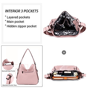 Convertible Backpack Purse For Women Handbag Hobo Tote Satchel Shoulder Bag Apricot