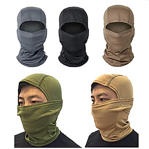 HamLen Headwear Balaclava Face Mask UV Protection for Men Women Ski Sun Hood Tactical Cycling Sports Masks (Black)