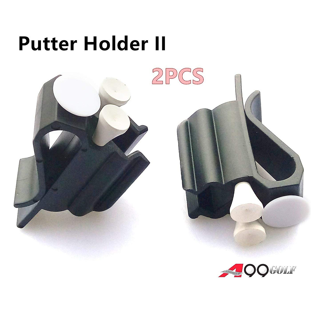 A99 2pcs Golf Bag Clip On Putter Clamp Holder Putting Organizer Club Ball Marker