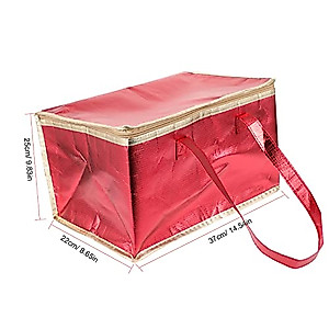 FUNOMOCYA Insulated Bag Food Storage Bag Decorative Thermal Food Bag Outdoor Insulation Bag Warmer Bags Insulated Tote Bags Pizza Carrier Bag Bags for Hot Food Pearl Cotton Aluminum Film Red