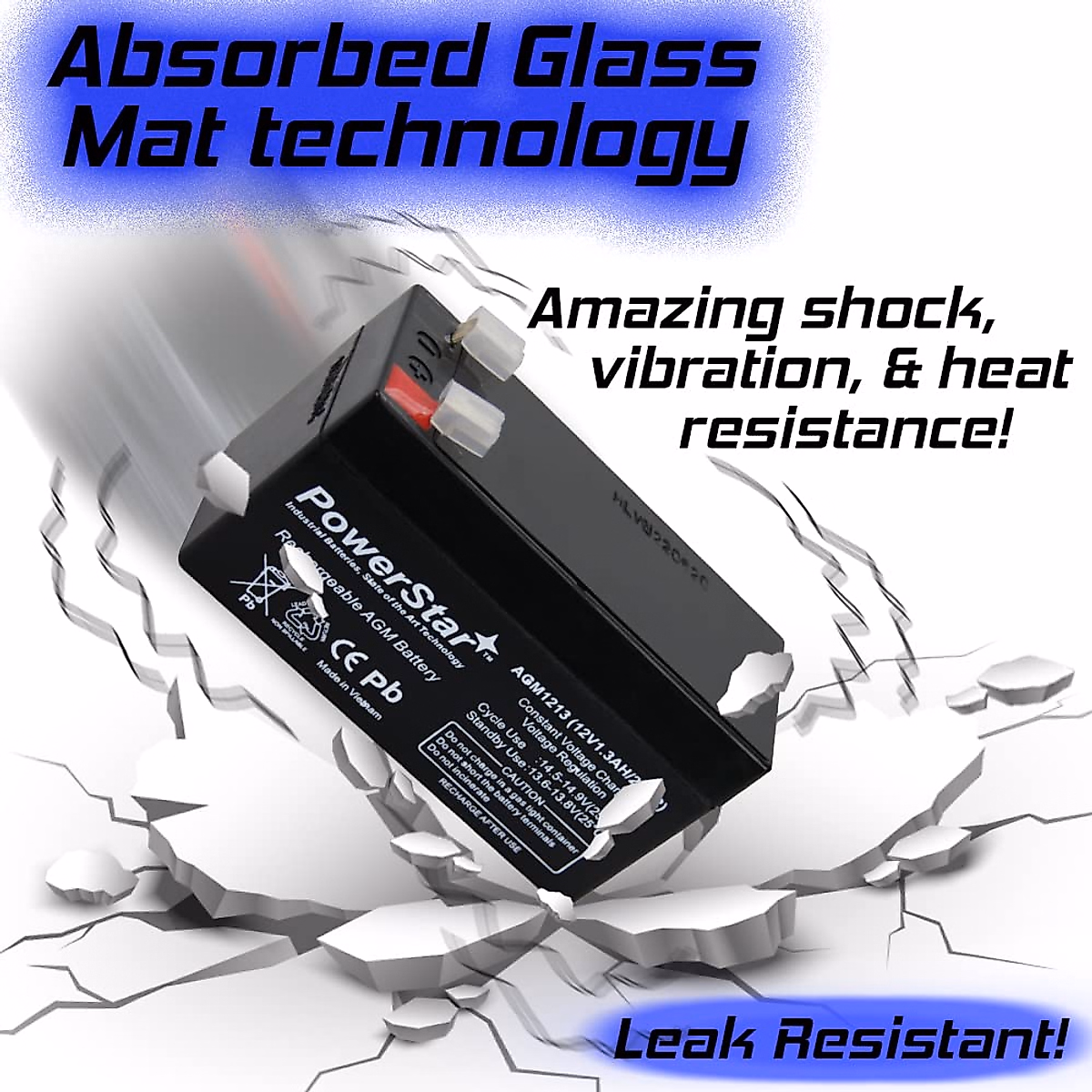 PowerStar New Replacement 12V 1.3Ah Battery for ps-1212 ub1213 pc1212 lc-r121r3pu