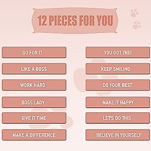 Fuhgkg 12 Pieces Rose Gold Inspirational Ballpoint Pens with Touch Screens Stylus Tip,Fine Point Smooth Writing Encouraging Motivation Pens for Women,Black Ink