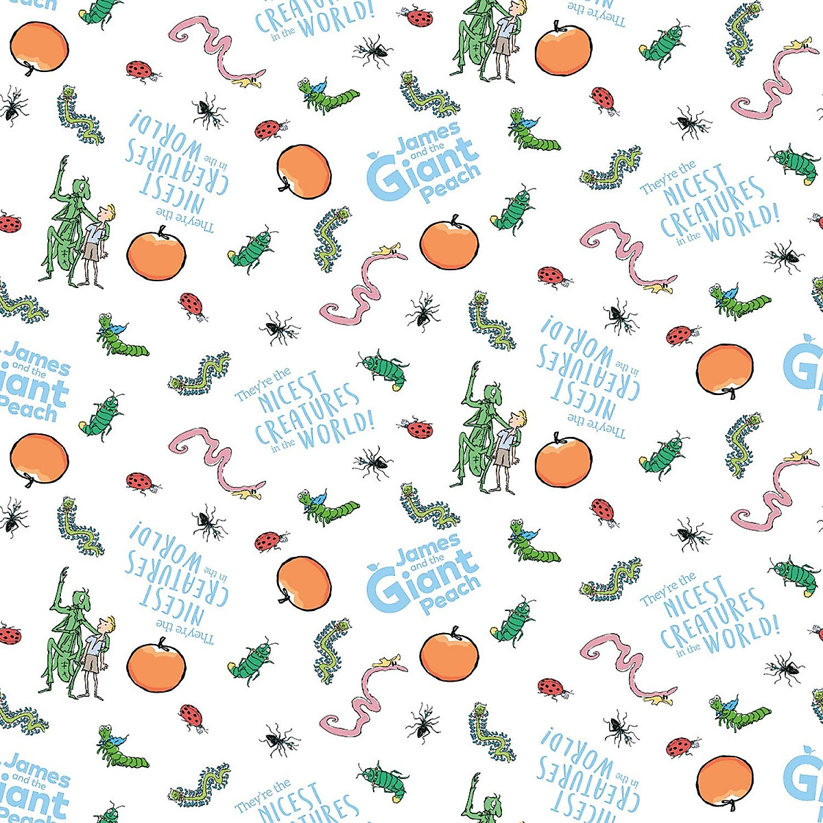 James and The Giant Peach by Roald Dahl Collection from Riley Blake Designs 100% Cotton Quilt Fabric C7741 White