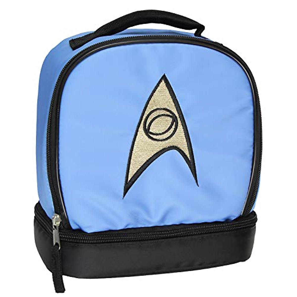 Star Trek The Original Series Spock Embroidered Science Officer Logo Dual Compartment Insulated Lunch Box Bag Tote