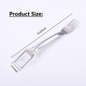 Watermelon Fork Slicer Cutter, 2024 Watermelon Cutter Slicer 2-in-1 Watermelon Fork Slicer Stainless Steel Watermelon Cube Cutter Quickly Safe Watermelon Knife for Kitchen Gadget (1 Pack)