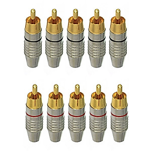 CESS RCA Plug Solder Gold Audio Video Connectors (10 Pack)
