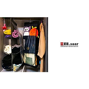 ZB.soar Hanging Handbag Organizer, 2 Pcs * 6 Pockets, Upgrade Dust Proof Purse Organizer Closet, Wardrobe Closet Organizer, Washable Handbag Organizer for Women Handbags Purse (Black&Gray)
