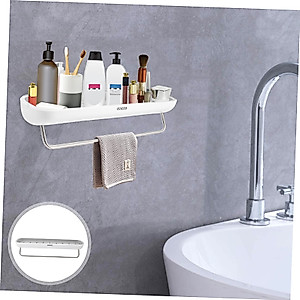 Yardenfun 1pc Bathroom Shelf Stainless Steel Towel Rail Kitchen Storage Baskets Bathroom Shower Bathroom Towel Racks Wall Towel Holder Wall Mounted Sundries Organizer Bracket Hanging