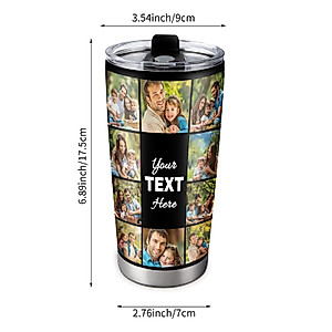 KrazeKK Personalized Travel Tumbler for Dad Gifts, Custom 20oz Insulated Stainless Steel Travel Tumbler with Lids, Father Coffee Mugs, Customized Gift for Men, Dad,Father, Husband(Dad 1)