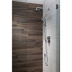 DELTA FAUCET T27T967-CZ Angular Modern TempAssure 17T Series Valve 6-Setting Integrated Shower Trim with Diverter, Champagne Bronze