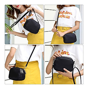 NOTAG Small Nylon Crossbody Bags for Women Travel Purses Waterproof Messenger Shoulder Bags (Black)