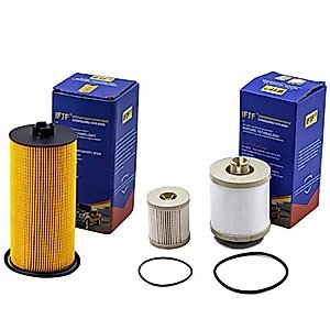 iFJF FD4616 Fuel Filter and FL2016 Oil Filter Replacement for F250 F350 F450 F550 Super Duty 6.0L 2003-2007 Excursion 6.0L 2003-2005 Replaces 3C3Z-9N184-CA 3C3Z-6731-AA