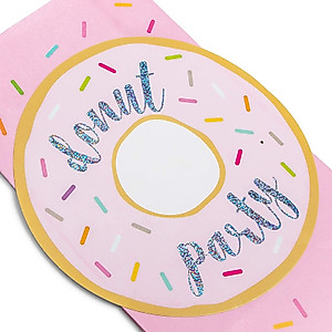 BLUE PANDA Donut Birthday Party Favor Bags (5.25 x 9 x 3.15 Inches, 24 Pack)