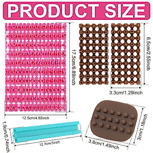 3pcs Alphabet Letter Stamps for Clay with 2pcs Combination Tools, Plastic Number and Letter Stamps for Clay Tiny Cookie Stamp for Biscuit Pottery DIY Projects Pink and Brown