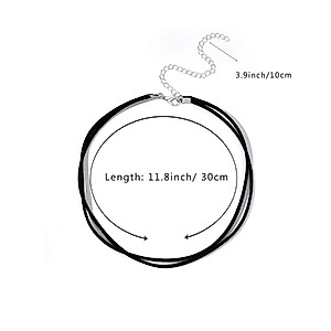 Zoestar Choker Necklace 2 Layered Black Velvet Collar Necklaces for Women