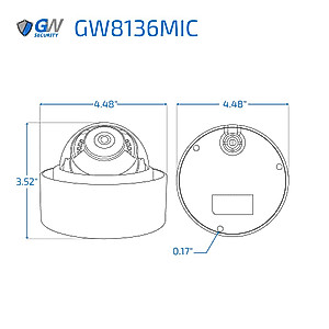 GW8136MIC 8MP 4K 8MP IP POE 2.8mm Fixed Lens Dome Security Camera, Built-in Mic, Human Detection