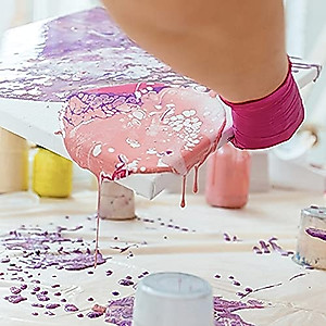 Floetrol for Acrylic Paint Pouring Medium Additive, White Paint Pouring Supplies, 20 Disposable Paint Mixing Cups, 20x Pixiss Wood Paint Mixing Sticks