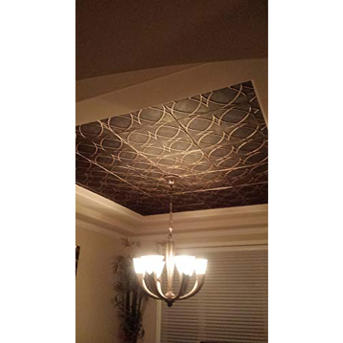 A La Maison Ceilings R82 Circles and Stars Foam Glue-up Ceiling Tile (128 sq. ft./Case), Pack of 48, Plain White