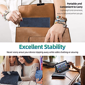 Fire HD 8 Tablet Case, Fire Tablet 8 Case,Amazon Fire 8 Tablet Case(12th/10th Generation,2022/2020 Release),Auto Sleep/Wake Ultra Lightweight Slim Stand Folio Cover with Pocket/Card Slots,Navy Blue