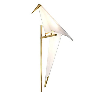 ETKEGHIP Floor Lamp for Living Room Modern ,63" Tall LED Pole Lamps Origami Crane Bird Standing Lamps for Office Kids Room Bedroom Reading Gold