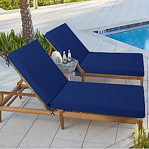 idee-home Chaise Lounge Cushions Outdoor, Lounge Chair Cushions Outdoor Lounge Cushions for Outdoor Furniture Weather and Stain Resistant Patio for Lawn Pool