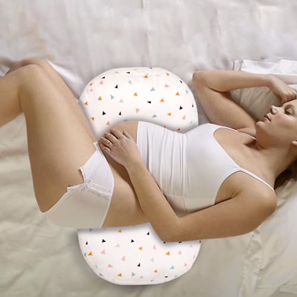 Pregnancy Pillows, Pregnancy Pillows for Sleeping, Soft Pregnancy Body Pillow, Maternity Pillow for Pregnant Women, Maternity Pillow with Adjustable Pillow Cover Support for Belly Back Legs Hips