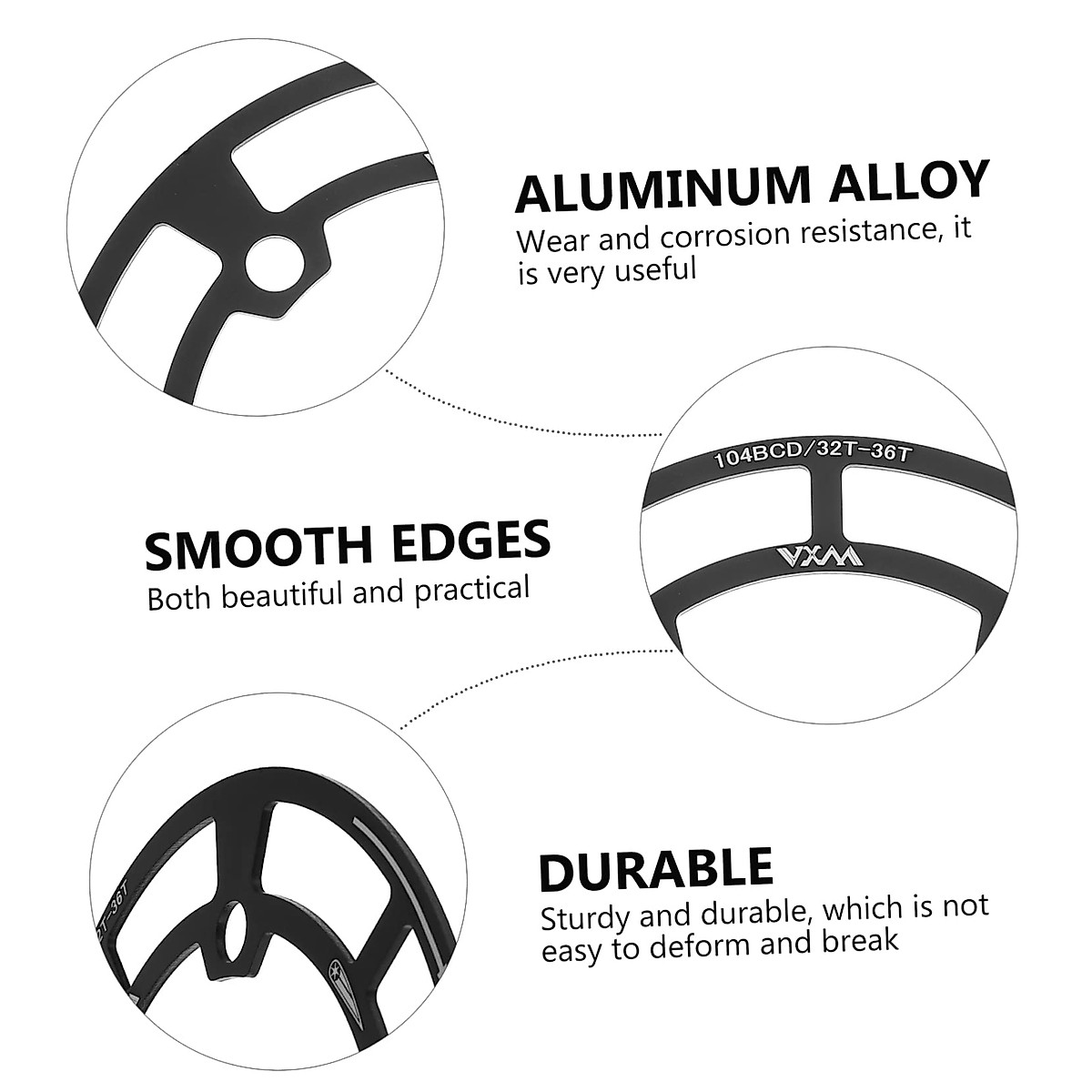 INOOMP Wheel Crankset Cover Cycling Chainring Sprocket Anti-Collision crankset Chain Link Bike Chainring Guard Plate Bike crankset Shield Chainring Single Speed Safety Aluminum Alloy