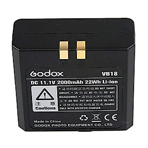 GODOX VB18 Battery Replacement,DC 11.1V 2000mAh Lithium Battery Pack for V860II V850 V860C V860N Speedlite Flash