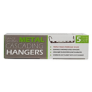 Metal Cascading Space Saving Closet Hangers - 360 Swivel Action - Maximize Closet Space & Organize -10pc Set