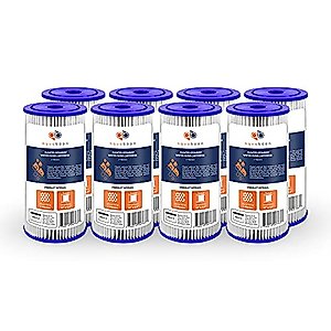 Aquaboon 1 Micron 10" x 4.5" Pleated Sediment Water Filter Replacement Cartridge | Whole House Sediment Filtration | Compatible with FM-BB-10-1, ECP1-BB, FM-BB-10-1A, HDC3001, WPC1FF975, 8-Pack