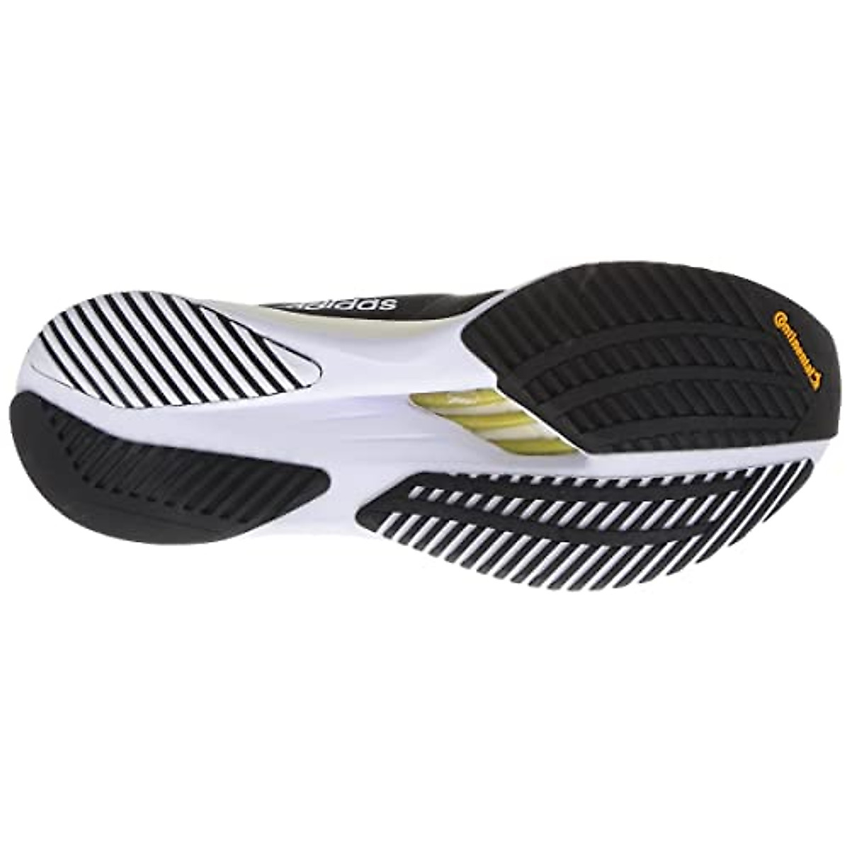 adidas Women's Adizero Boston 10 Sneaker, Black/White/Gold Metallic, 8.5