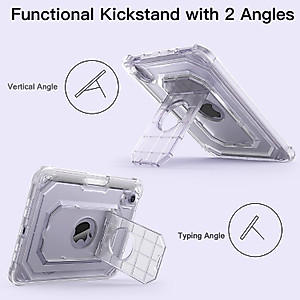 Cantis Clear Case for iPad Mini 6 8.3 inch 2021, [Built-in Screen Protector] & [Pencil Holder] Dual Layer Full-Body Shockproof Rugged Protective Case for iPad Mini 6th Generation, Clear