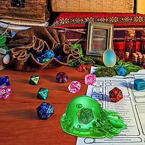 Deekin Harrycle Dice Jail Gelatinous Cube Dice Prison Resin Cage Translucent Miniature Accessory for Table Game Party Gatherings Gifts(Green)