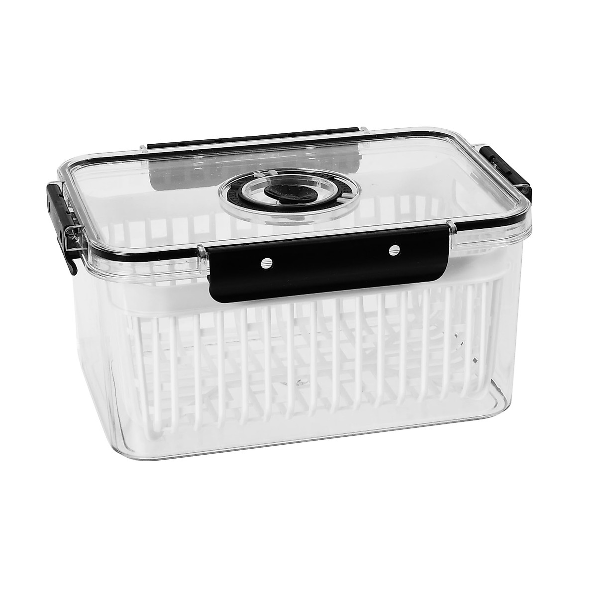 Oggi Produce Containers for Fridge with Time Tracking - Ideal for Fruit and Vegetable Storage, Fruit Storage Containers for Fridge, Berry Containers for Fridge, Lettuce Keeper - 9.5x 6.75x4.6˝