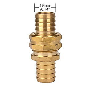 3Sets Brass 3/4" Garden Heavy Duty Hose Mender Repair End Replacement Male Female Connector with Stainless Clamp