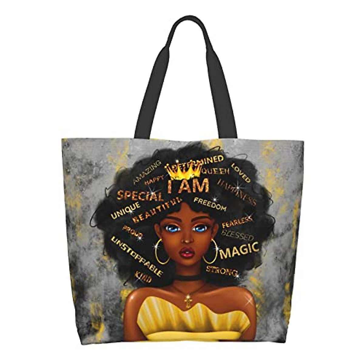 LMSM Afro Women Tote Bags For Women African American Woman Shoulder Handbags Bag Black Girl Top Handle Satchel Handbags For Work Travel Gift
