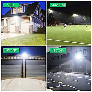 UNUSROOM 2 Pack 50W LED Flood Light Outdoor, 7000LM LED Work Lights,6500K Outdoor Floodlights, IP65 Waterproof,Plug in Flood Light, 6500K Daylight White Plug in Security Light for Yard Lawn Garden