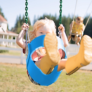 Toddler Swing for Outside and Tree Swing seat for Kids 2 Sets，Baby Swing Outdoor with 4 Hanging Straps and 4 Hooks |Kids Swing | Bucket Swings for Toddlers | Baby Swings for Infants(Blue)