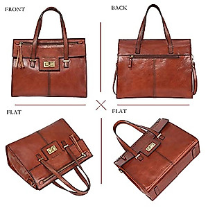 Banuce Vintage Full Grain Leather Purses and Handbags for Women Satchel Bag Fashion Ladies Office Work Bag