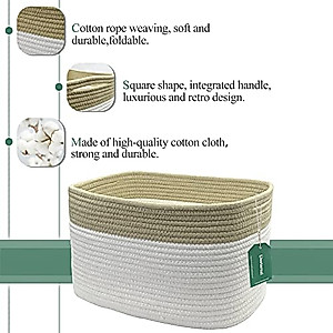 Liseternal Cotton Rope Woven Basket - Versatile Storage Solution for Home Organization - 20L Capacity