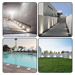 ATCD Low Voltage In-Ground Lights Outdoor Landscape LED Well Deck Step Lighting for Garden Pathway Driveway, 12V 24V 1W 100LM Crystal White, IP67 Waterproof, 1-Pack