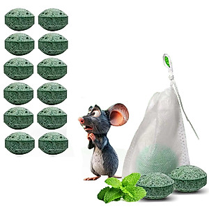Rats Mouse Deterrent Balls, 12Pcs Peppermint Oil Moth Balls for Rats Mouse Deterrent