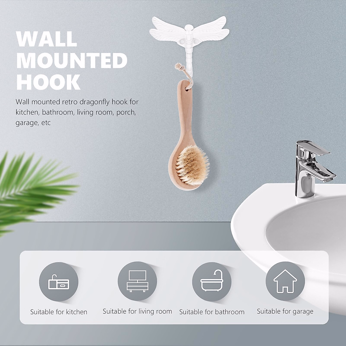 Zerodeko 1 Set Dragonfly Hook Decor Animal Coat Hangers Retro Keychain Metal Clothing Rack Heavy Duty Hook Wall Mounted Hanger Home Wall Hook Key Hanging Hook Aisle White Delicate