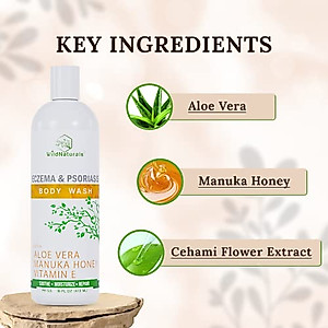 Wild Naturals Organic Body Wash – Moisturizing & Exfoliating Wash for Sensitive, Dry, Itchy Skin – Hydrating Hypoallergenic Body Wash for Men & Women