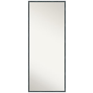 Amanti Art Blue Full Length Mirror, 61x25 Dixie Blue Grey Rustic Narrow Tall Free Standing Body Wall Mirror Full Length for Dressing, Country Rustic Wood Frame, Lean on Floor or Hang, Wall Decor
