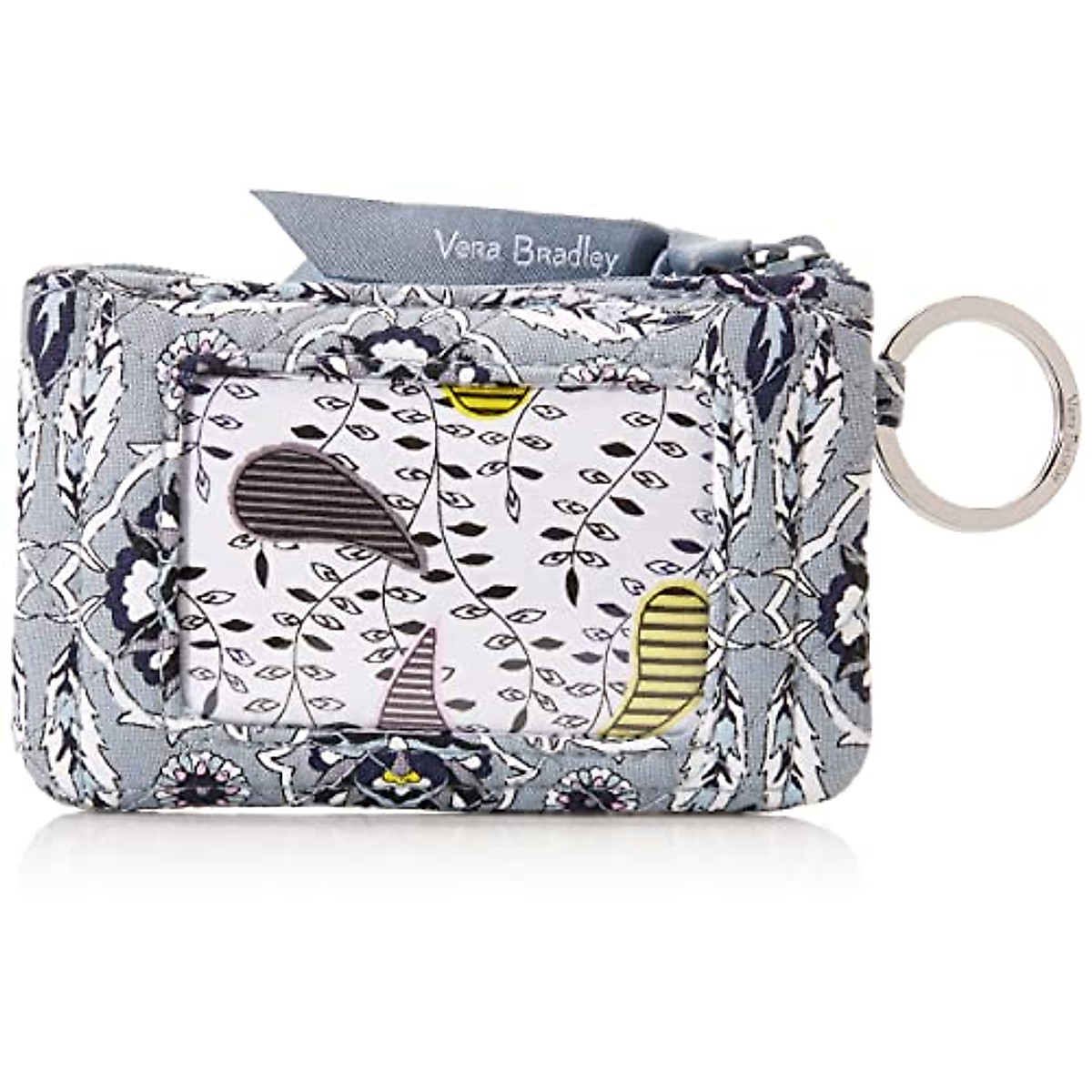 Vera Bradley Women's Cotton Zip ID Case Wallet, Plaza Tile - Recycled Cotton, One Size