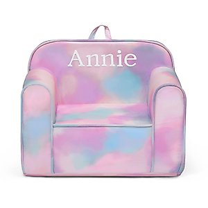 Delta Children Personalized Cozee Chair – Customize with Name – Foam Kids Chair for Ages 18 Months and Up, Tie Dye