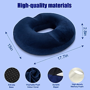 HOMCA Travel Pillow, Portable Head Neck Rest Inflatable Pillow from, Design for Airplanes, Cars, Buses, Trains, Office Napping, Camping - Includes Free Eye mask